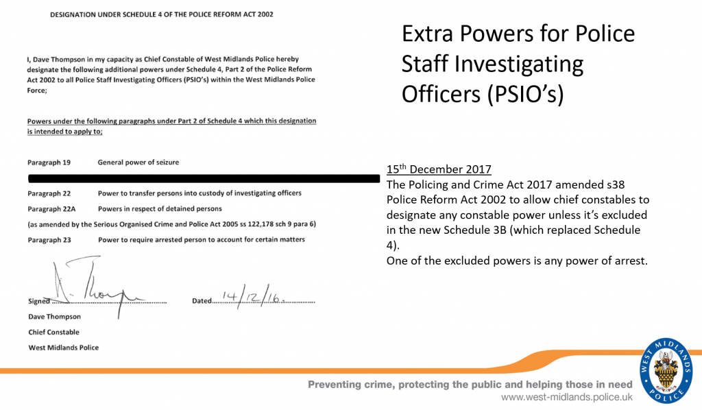 Exercise of Powers to Civilian Staff & Volunteers (1407A/22) - Freedom ...